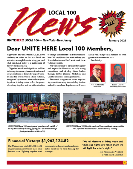 Newsletters – UNITE HERE Local 100